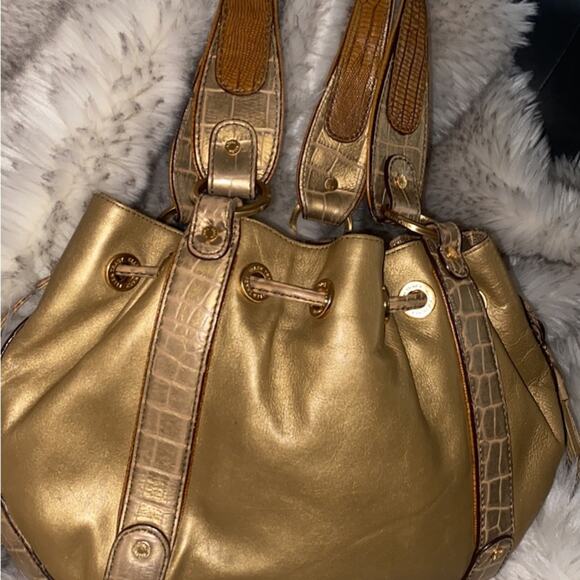 Ellen Tracy | Bags | Vintage Ellen Tracy Gold Metallic Leather ...